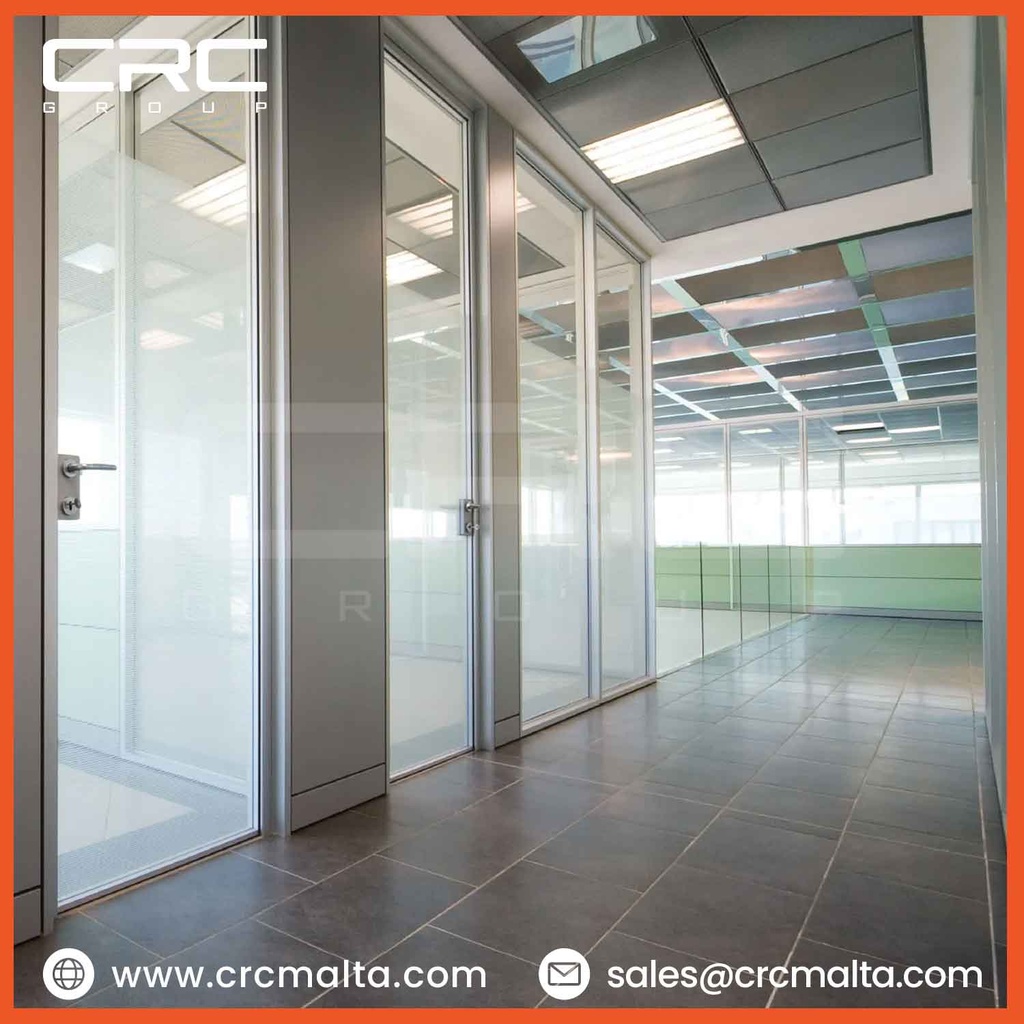 Single Glass Partition for Modern Spaces in Malta