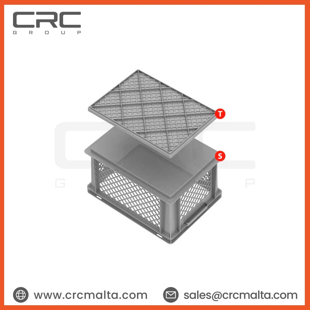 CRC Plastic Storage Crate / Stackable Crate - EC4312 | CRC