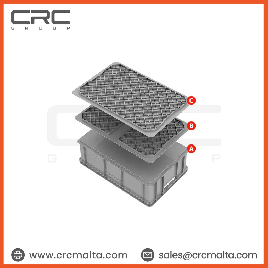 CRC Plastic Storage Crate / Stackable Crate - EC6407 | CRC